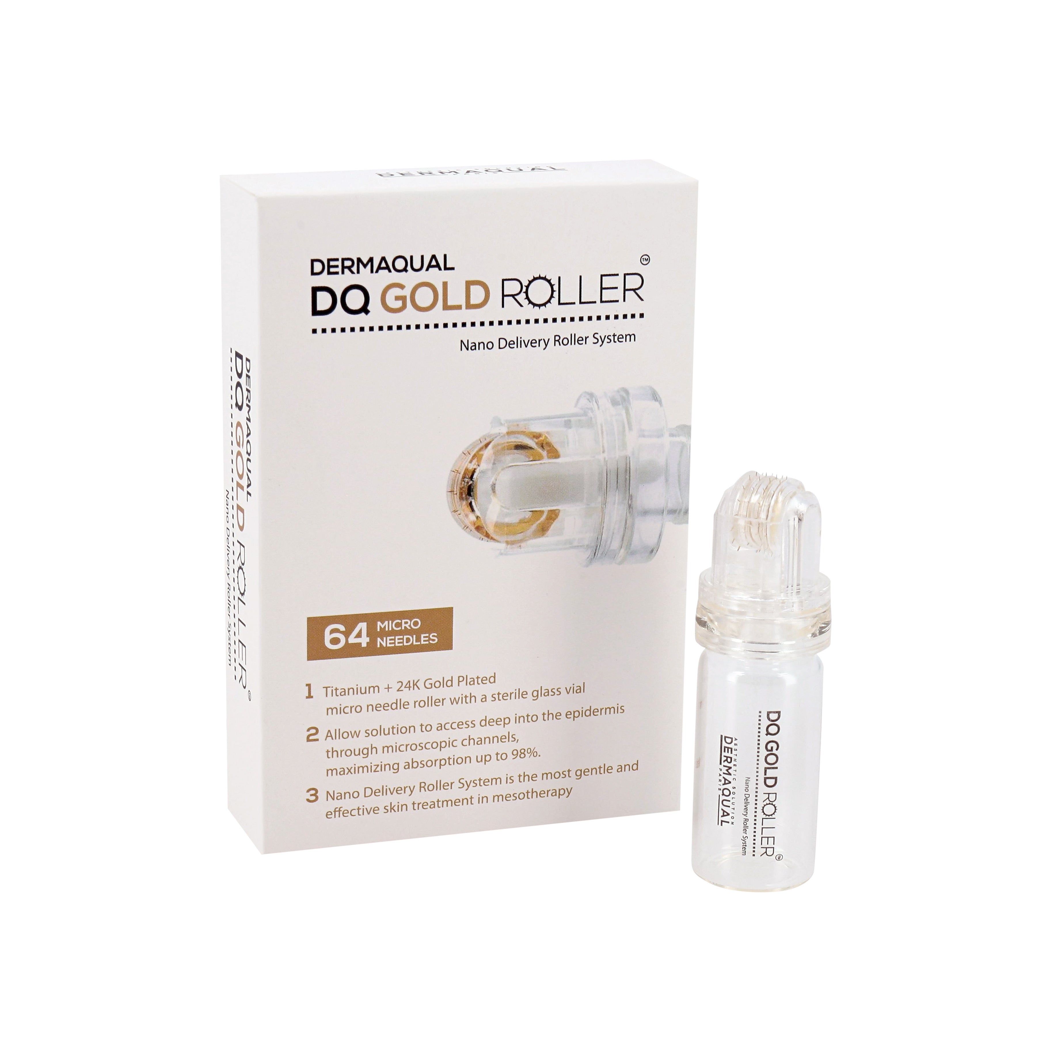 Dermaqual DQ Gold Roller (64Needle 0.50mm) – DermaFusion Aesthetics Ltd